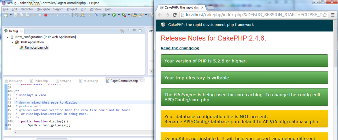 Phpでデバッグ実行xampp Cakephp Eclipse Chrome Open Tone Labs
